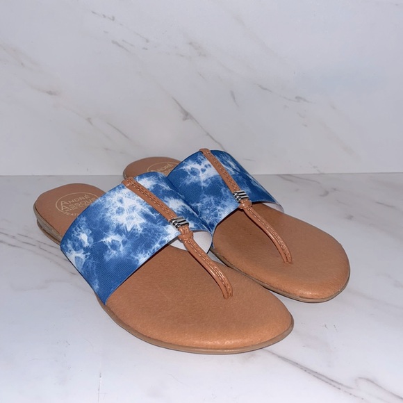 Andre Assous | Shoes | New Andre Assous Spain Blue Tie Frye Thong ...